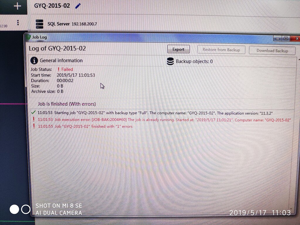 Error JOB-BAK:2004#60 - Application issues - Sql Backup And FTP community